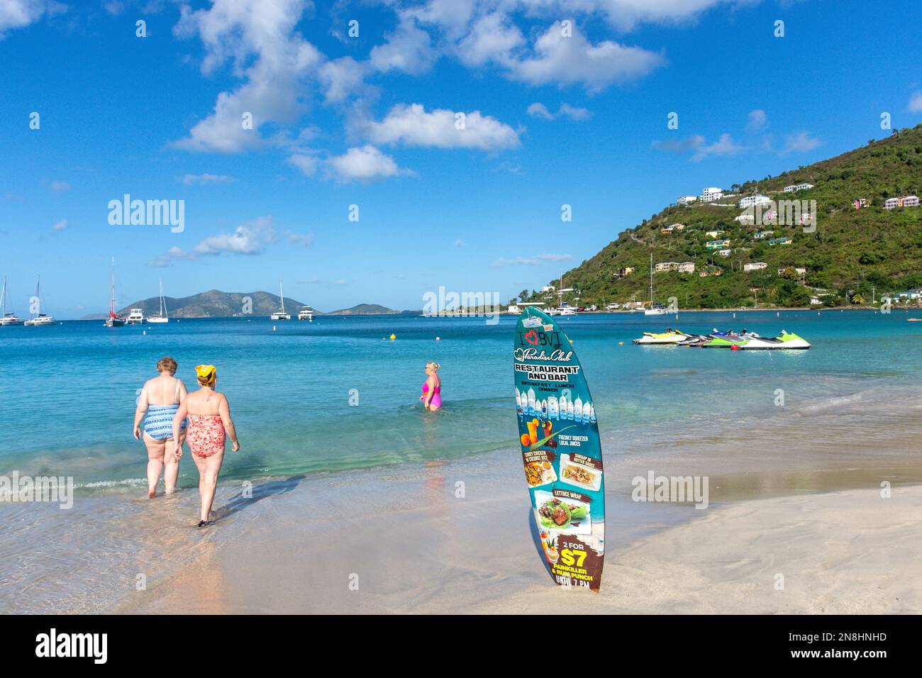 Beach resort view, Cane Garden Bay, Tortola, The British Virgin Islands ...