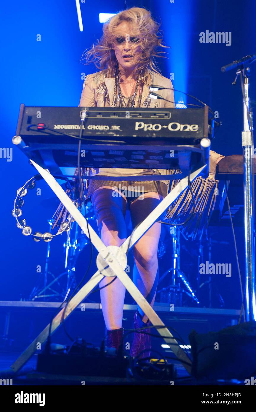 Singer Emily Haines of Metric performs at the Air Canada Centre on ...