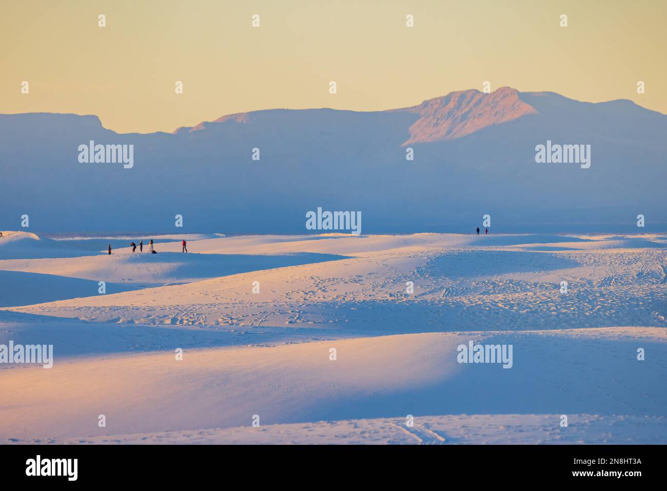 Sunny view of the landscape of White Sands National Park at New Mexico ...
