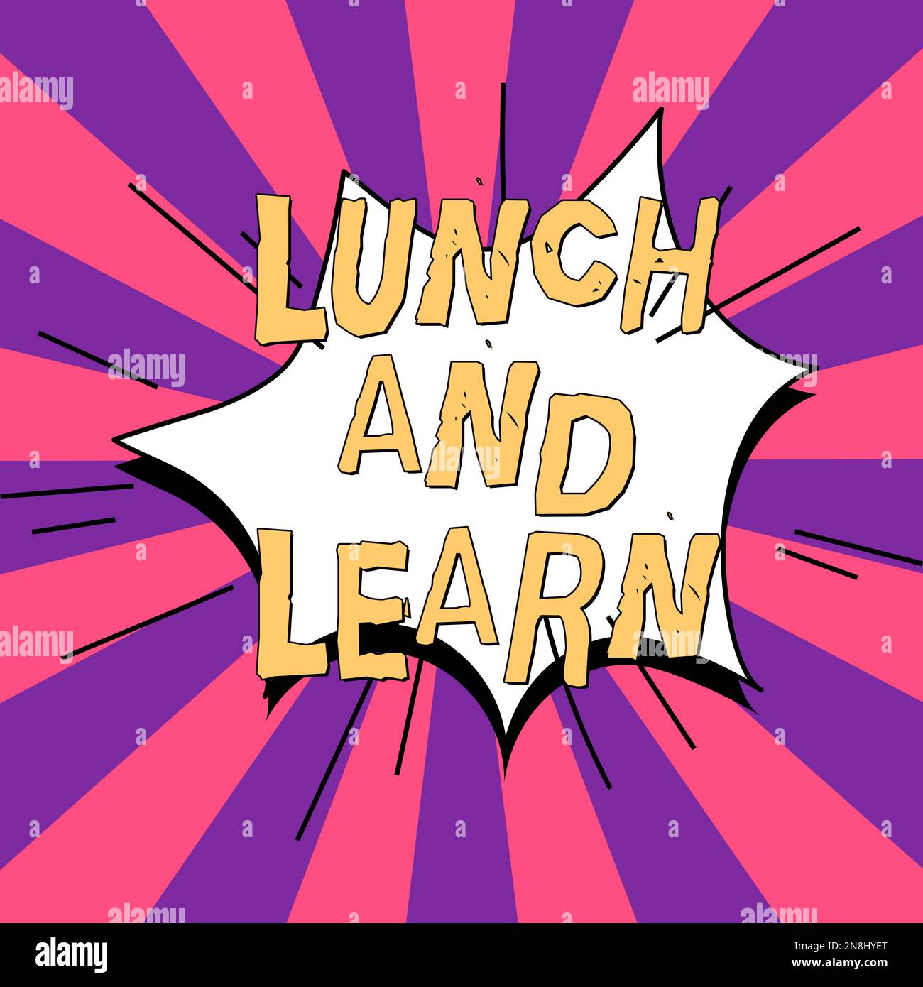 Text sign showing Lunch And Learn. Business idea Have meal and study ...