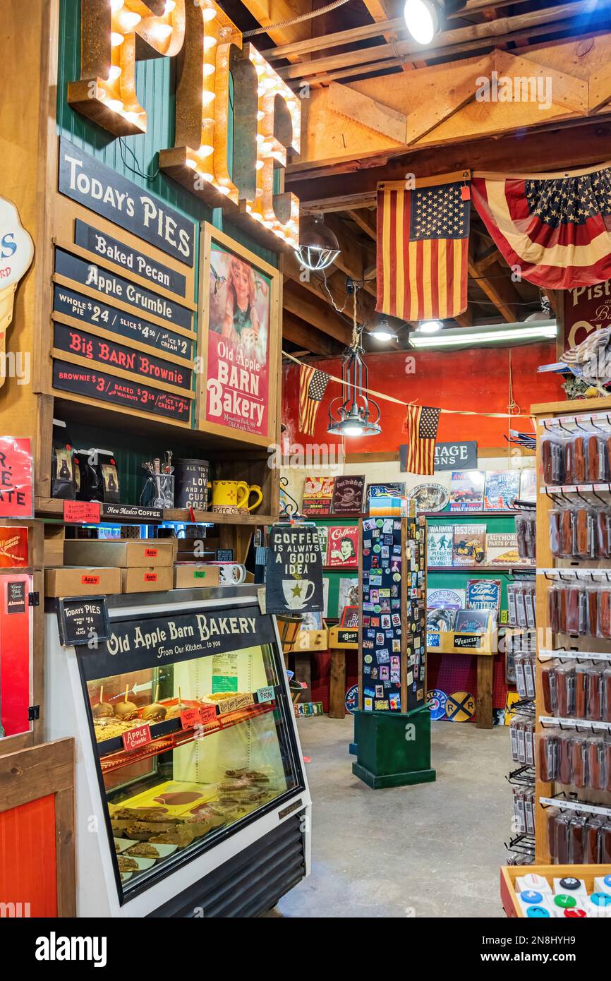 New Mexico, NOV 26 2022 - Interior view of the Old Apple Barn Stock ...