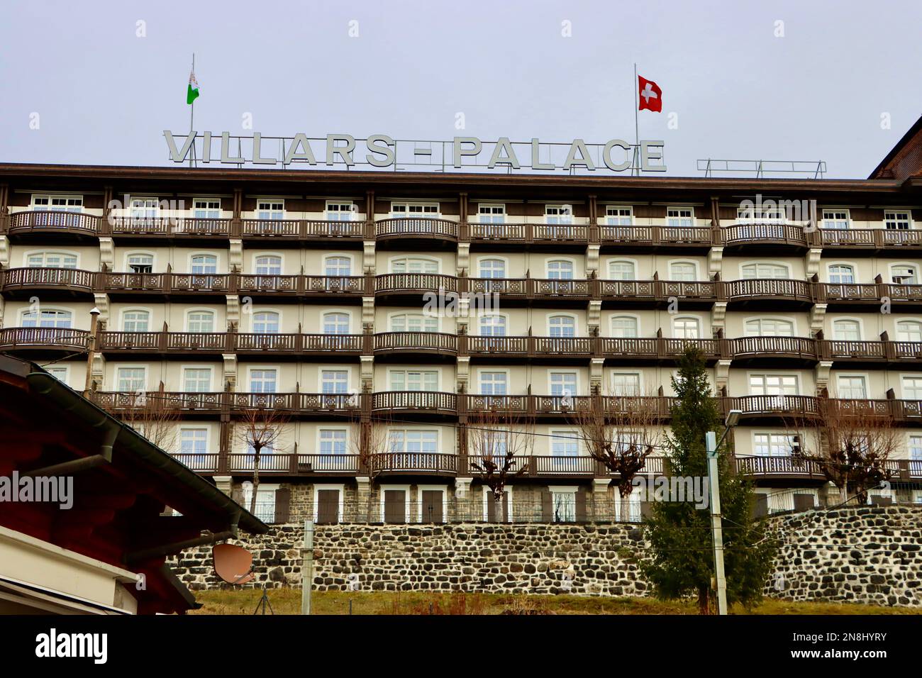 Villars Palace hotel in Villars sur Ollon in Switzerland Stock Photo ...