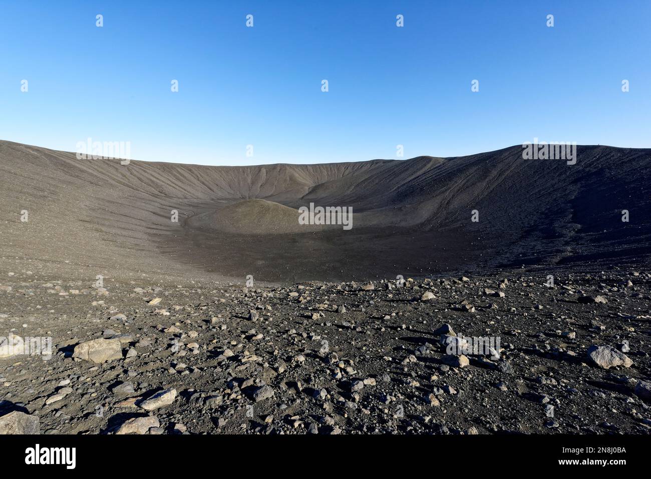 Hverfjall volcanic crater near lake Myvatn in Iceland, one of the ...