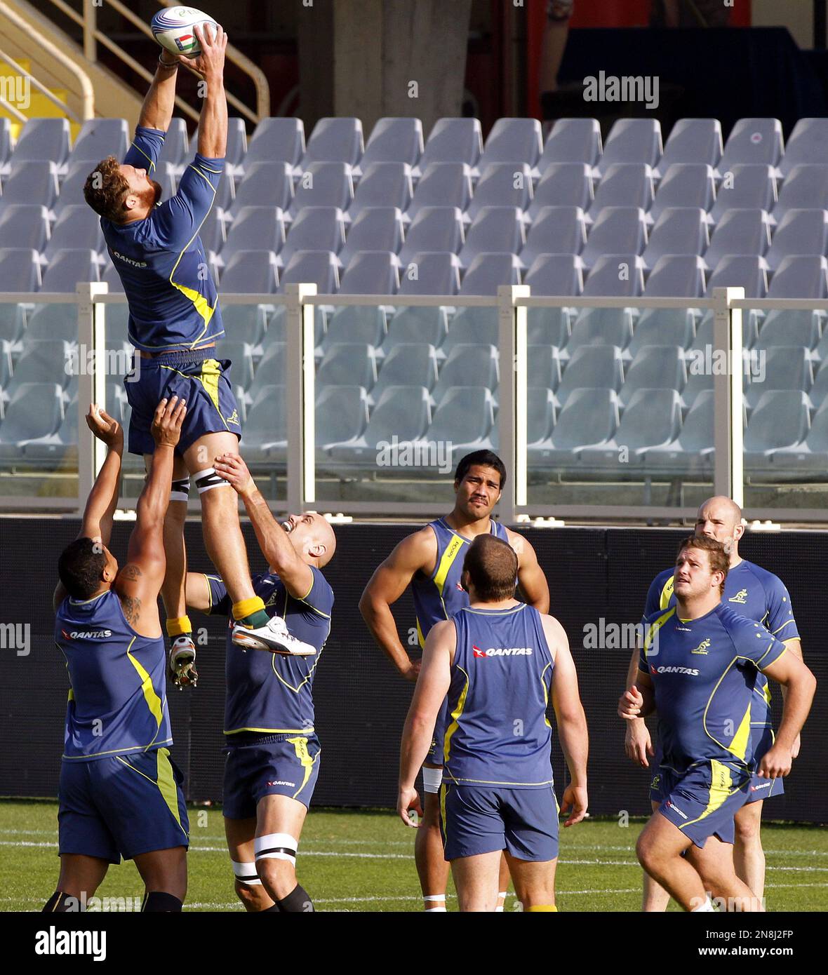The Australian team trains during a training session in view of ...