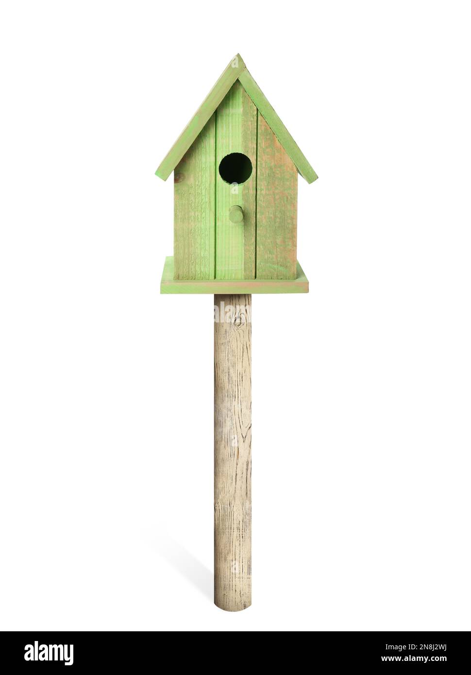 Beautiful wooden bird box isolated on white Stock Photo - Alamy