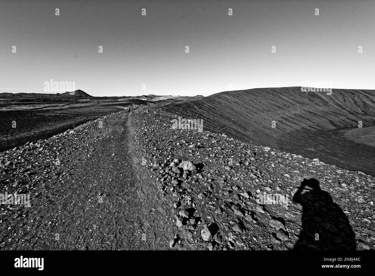 Hverfjall volcanic crater near lake Myvatn in Iceland, one of the ...