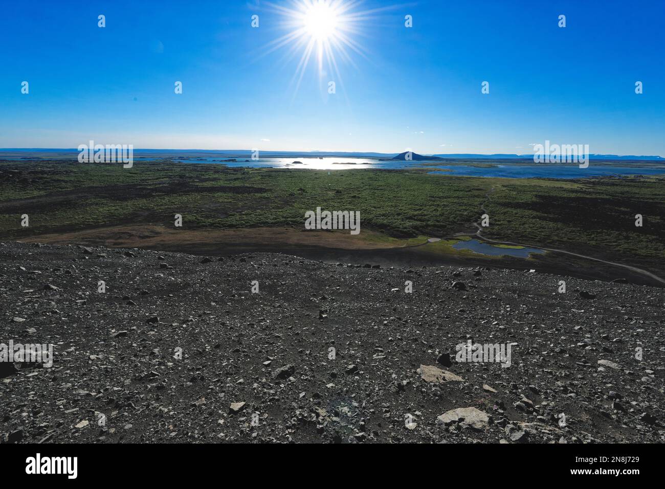 Hverfjall volcanic crater near lake Myvatn in Iceland, one of the ...