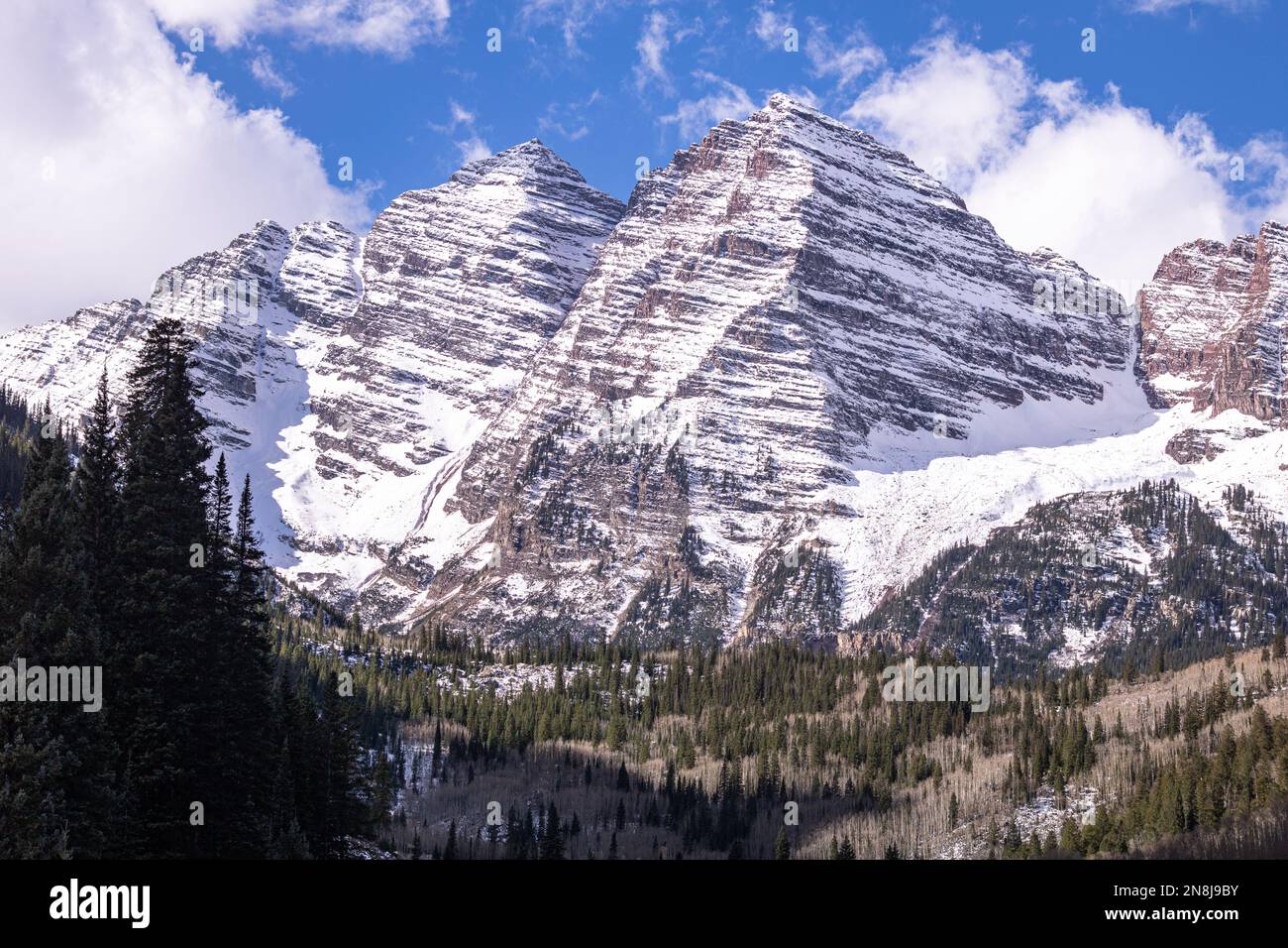 The iconic Colorado destination, Maroon Bells, near Aspen. Photo taken ...