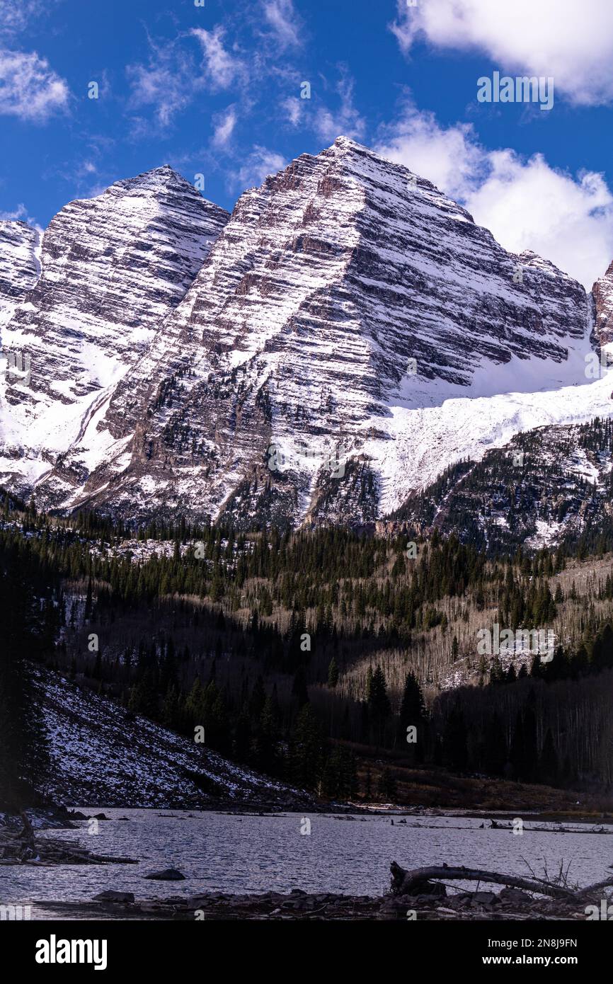 The iconic Colorado destination, Maroon Bells, near Aspen. Photo taken ...