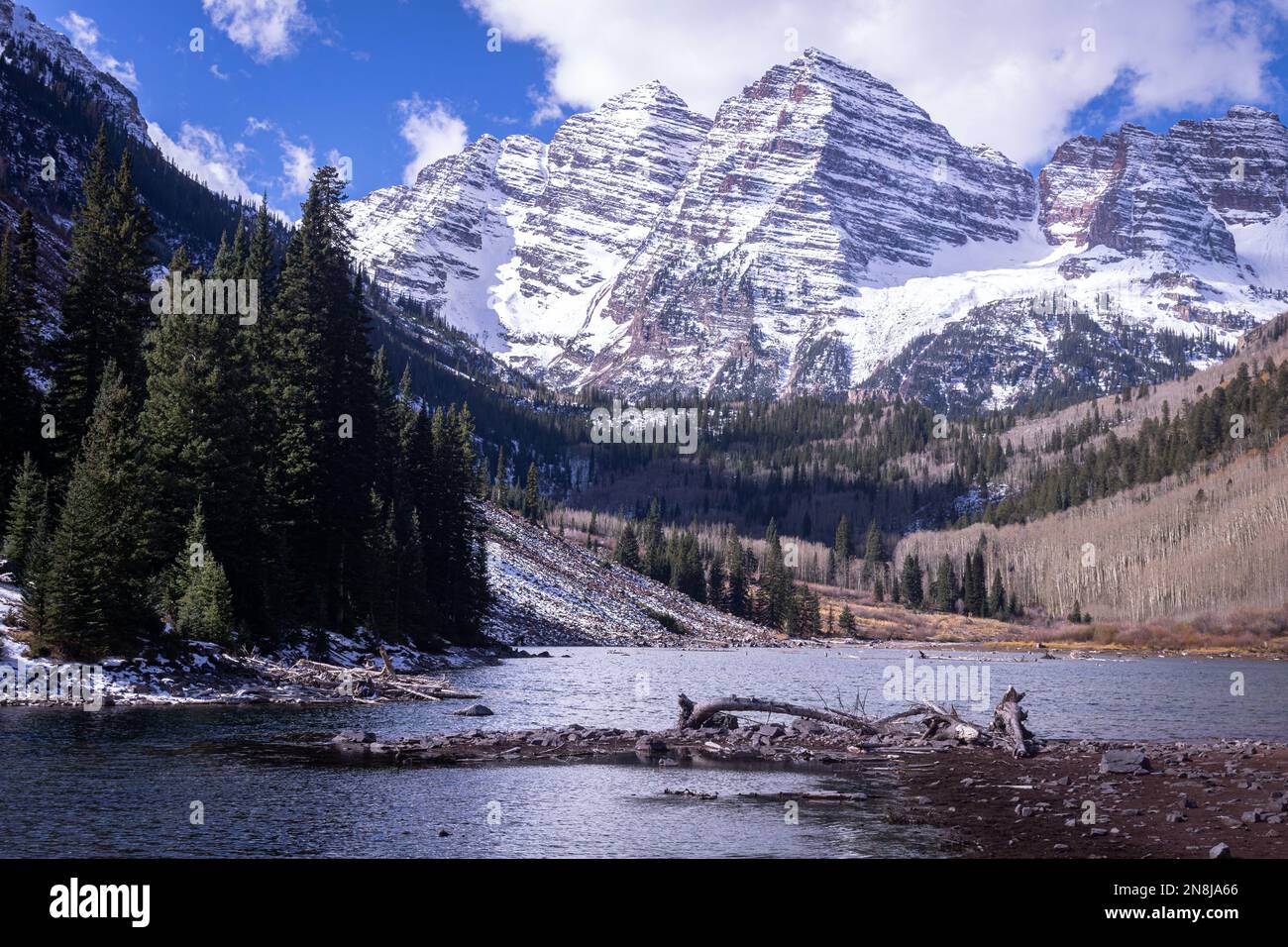 The iconic Colorado destination, Maroon Bells, near Aspen. Photo taken ...