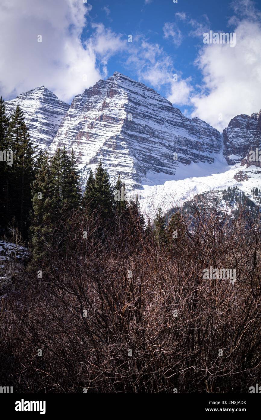 The iconic Colorado destination, Maroon Bells, near Aspen. Photo taken ...