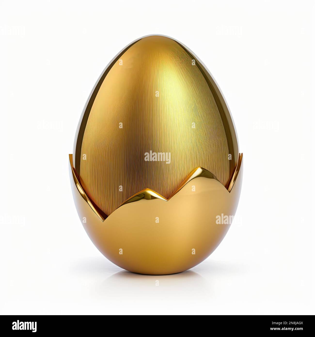 Beautiful shiny golden egg on white background. Perfect golden egg Stock Photo - Alamy