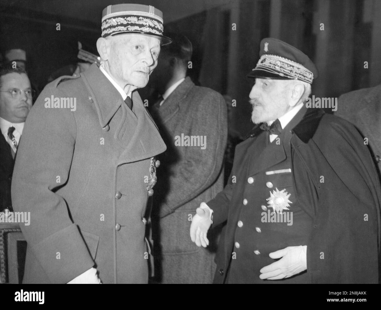 General Maxime Weygand, left, and Vice Admiral Lucien Lacaze, both ...