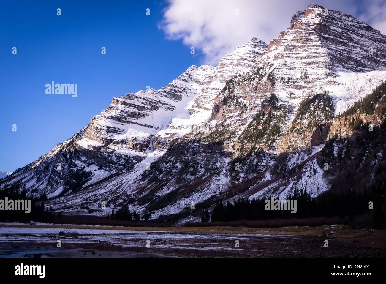 The iconic Colorado destination, Maroon Bells, near Aspen. Photo taken ...