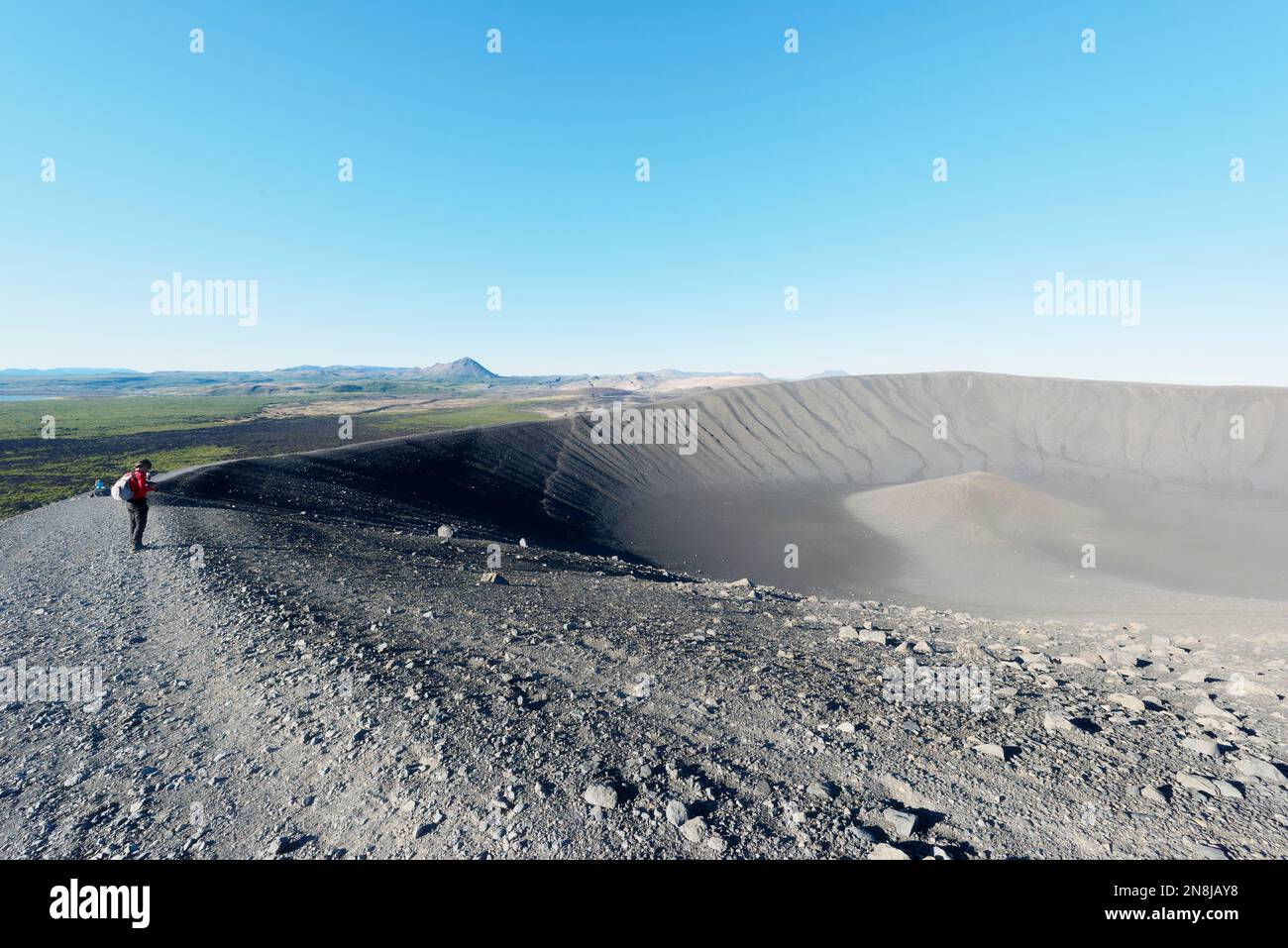 Hverfjall volcanic crater near lake Myvatn in Iceland, one of the ...