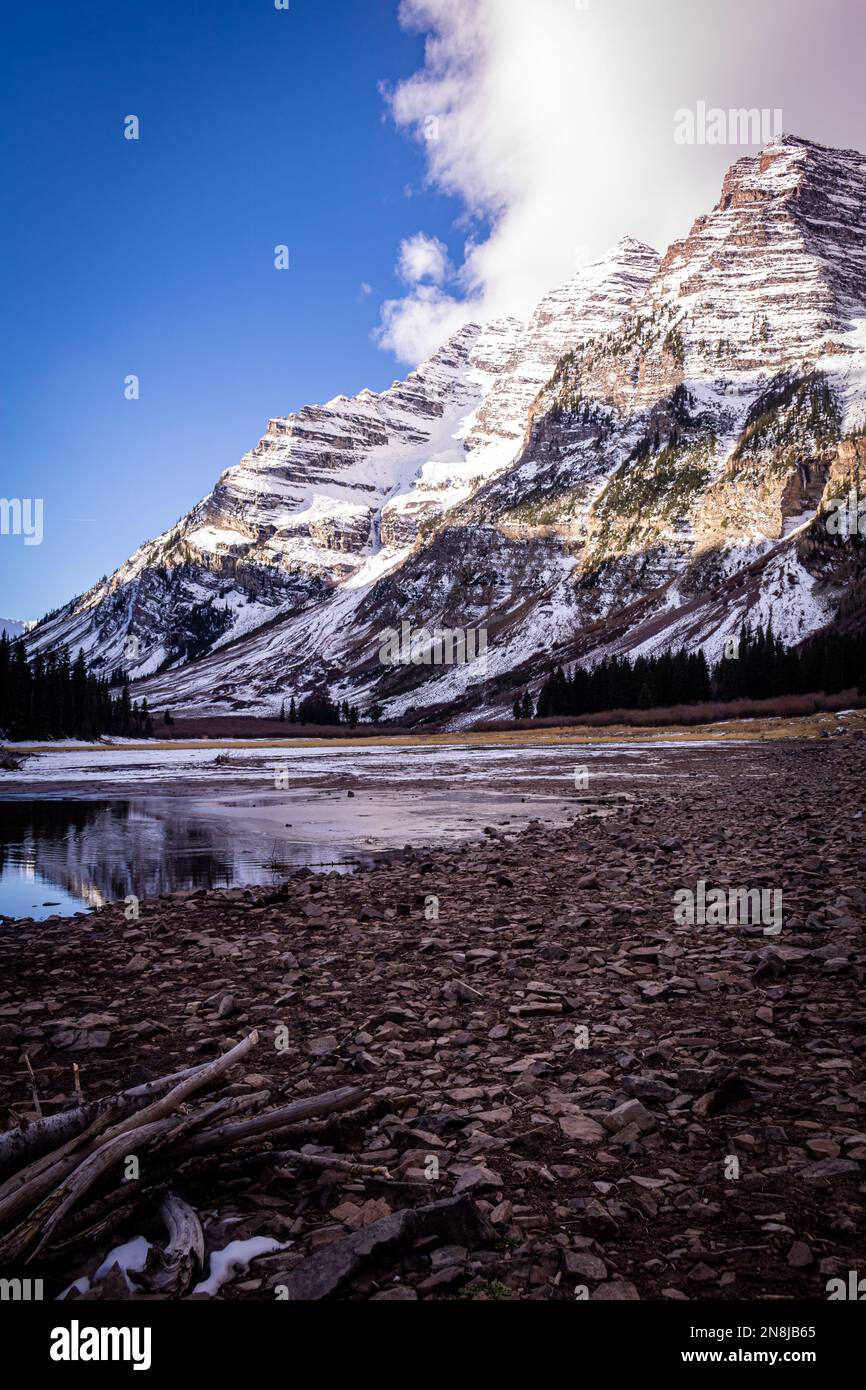 The iconic Colorado destination, Maroon Bells, near Aspen. Photo taken ...