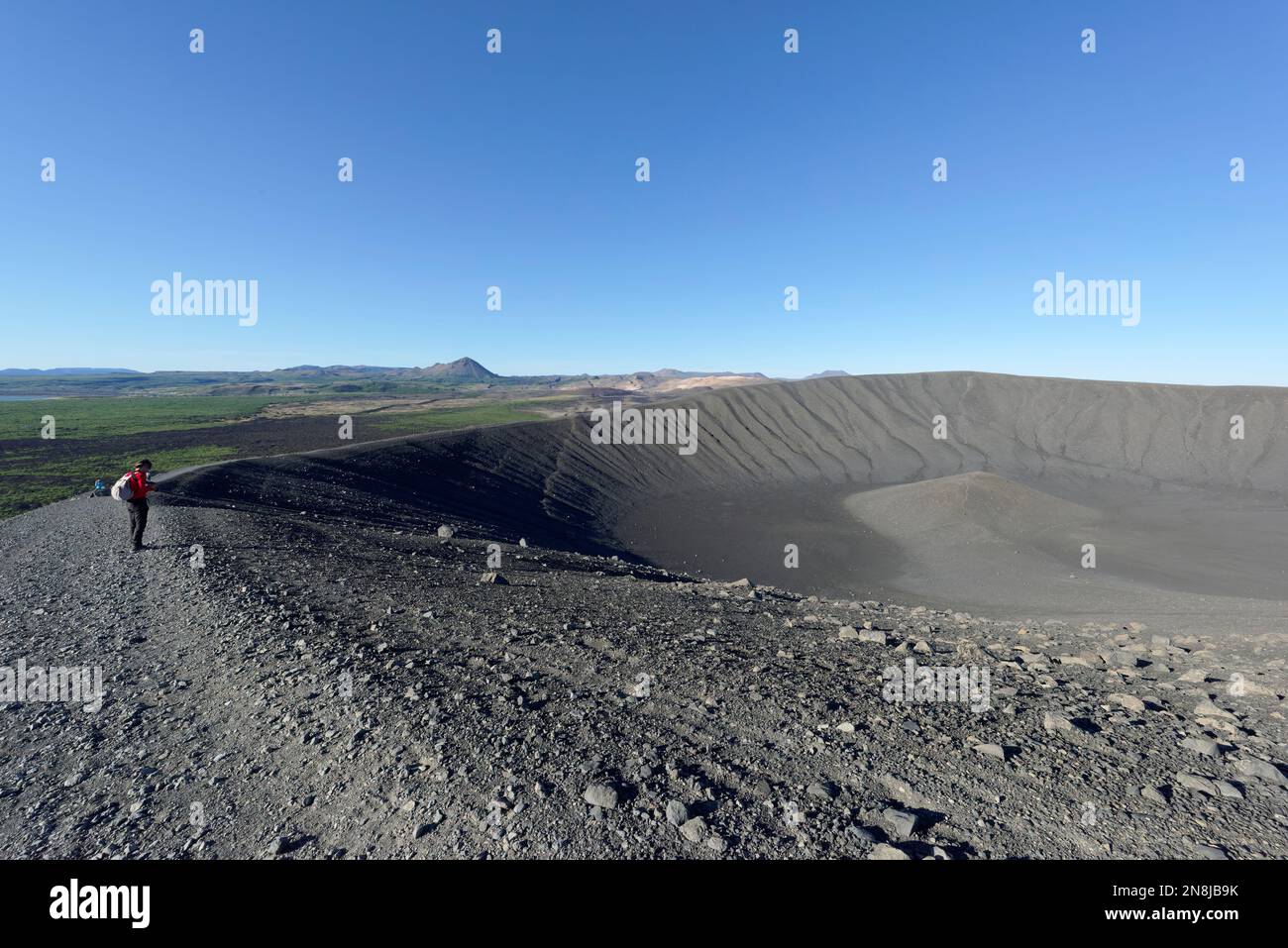 Hverfjall volcanic crater near lake Myvatn in Iceland, one of the ...