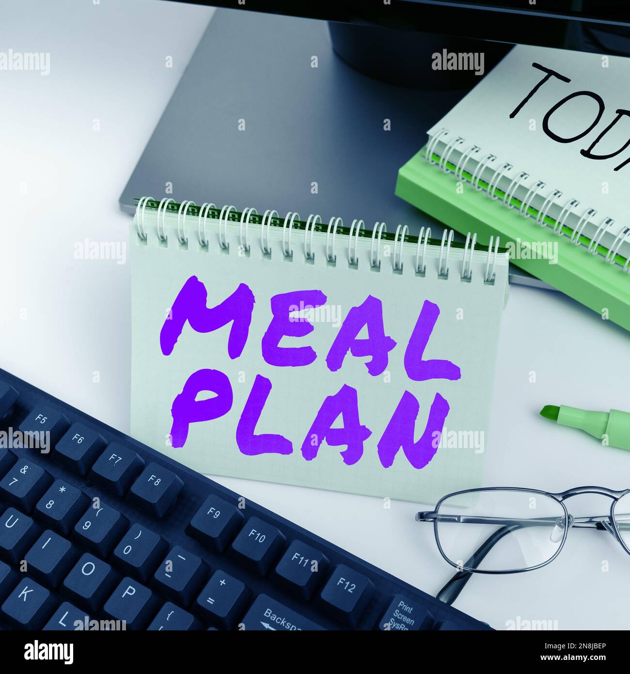 Conceptual display Meal Plan. Business showcase arrangement scheme of ...
