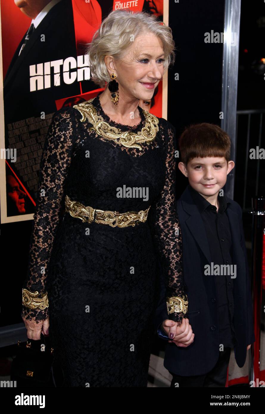 Actress Helen Mirren, left, and Felix Mirren attend the LA premiere of ...