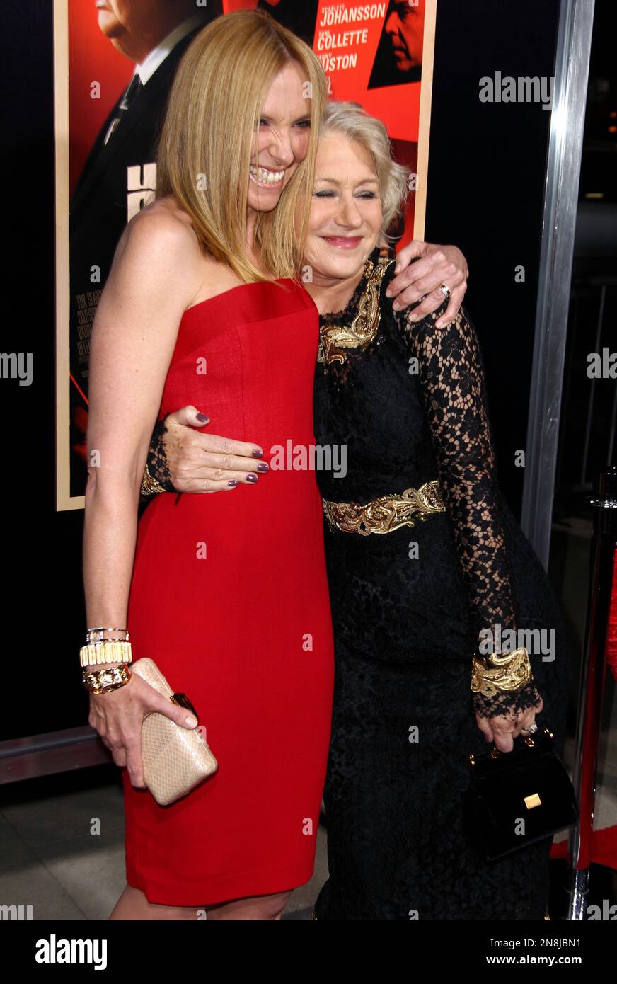 Actress Helen Mirren, right, and Toni Collette attend the LA premiere ...
