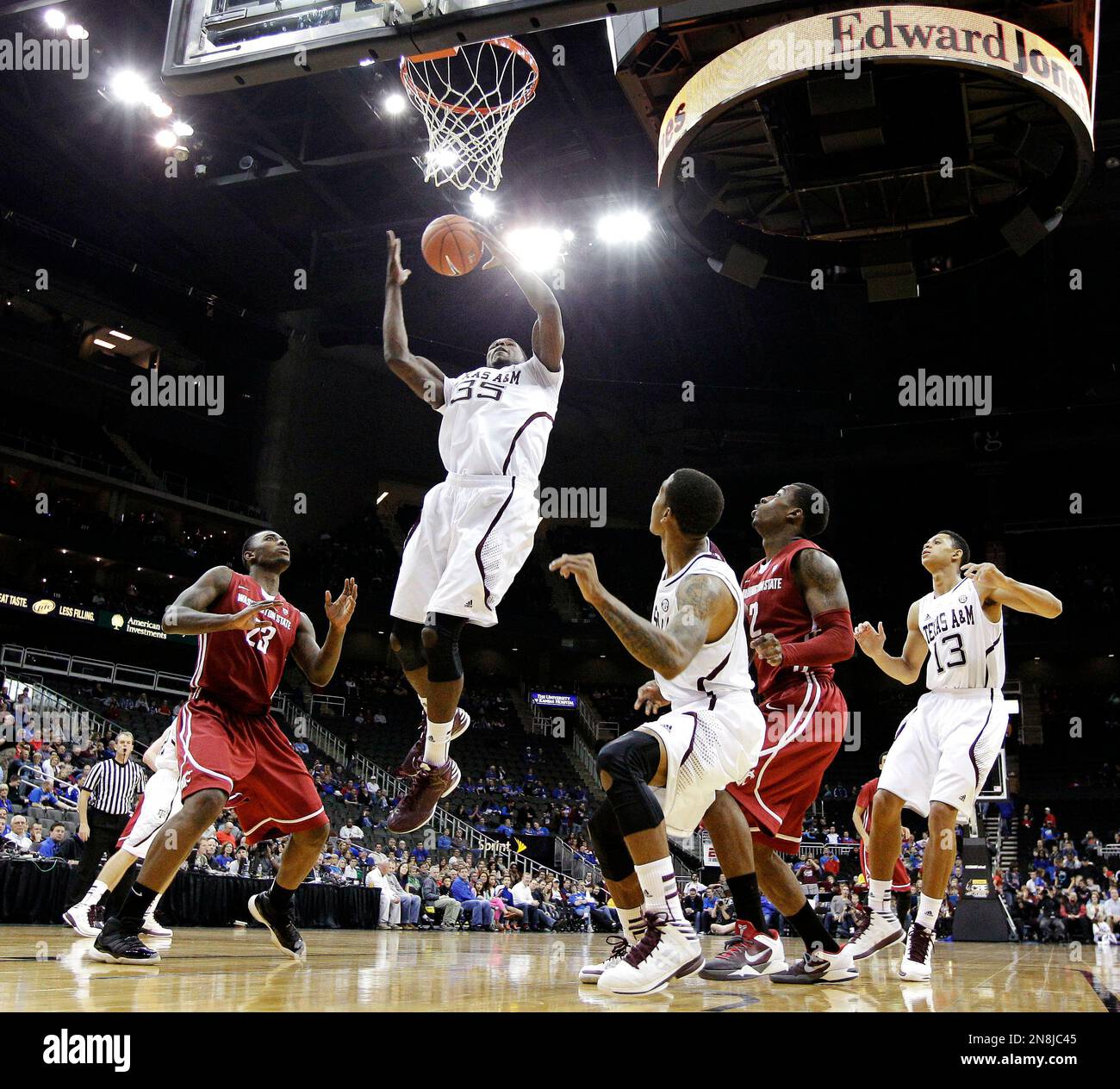 Texas A&M forward Ray Turner (35) grabs a rebound during the second ...