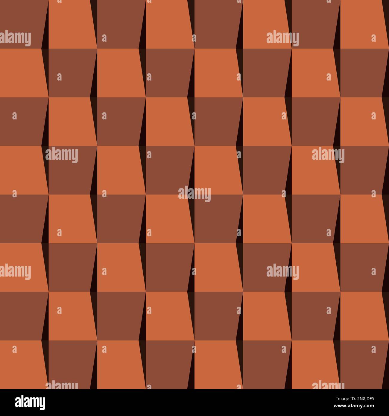 Orange brick color roof tiles pattern. 3D like vector seamless pattern ...