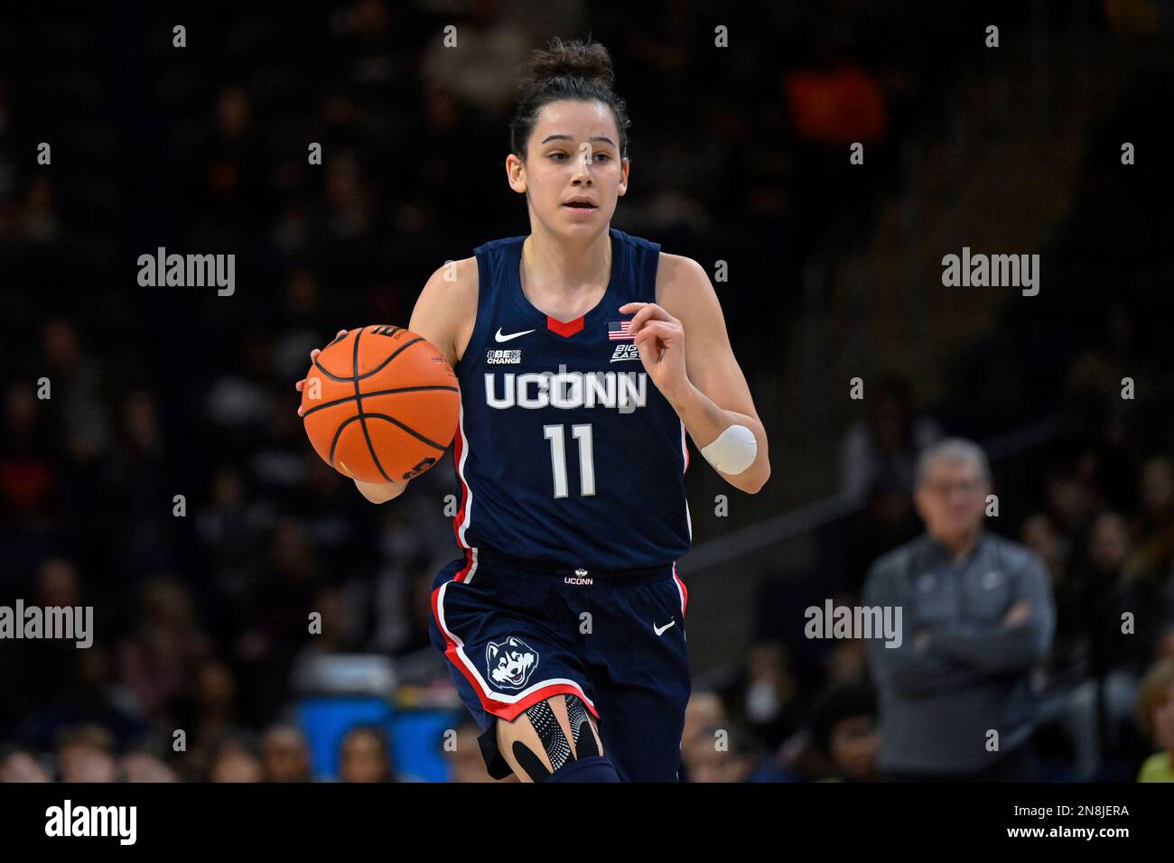 UConn forward Lou Lopez Senechal (11) brings the ball upcourt during ...