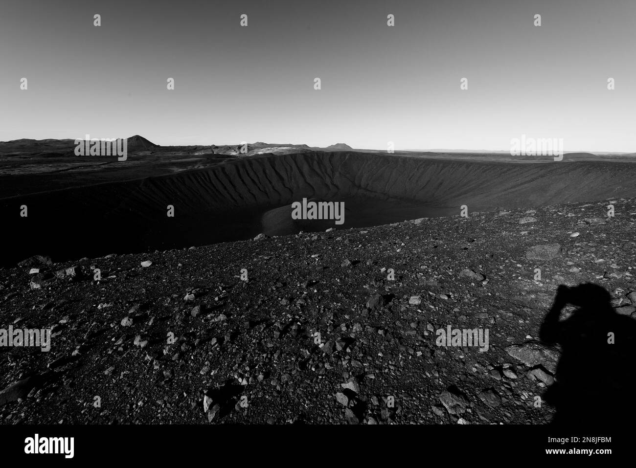 Hverfjall volcanic crater near lake Myvatn in Iceland, one of the ...