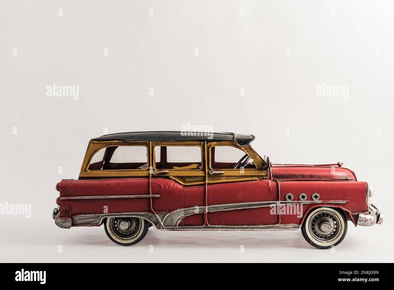 the photograph of an old red car metal vintage collection figures Stock ...