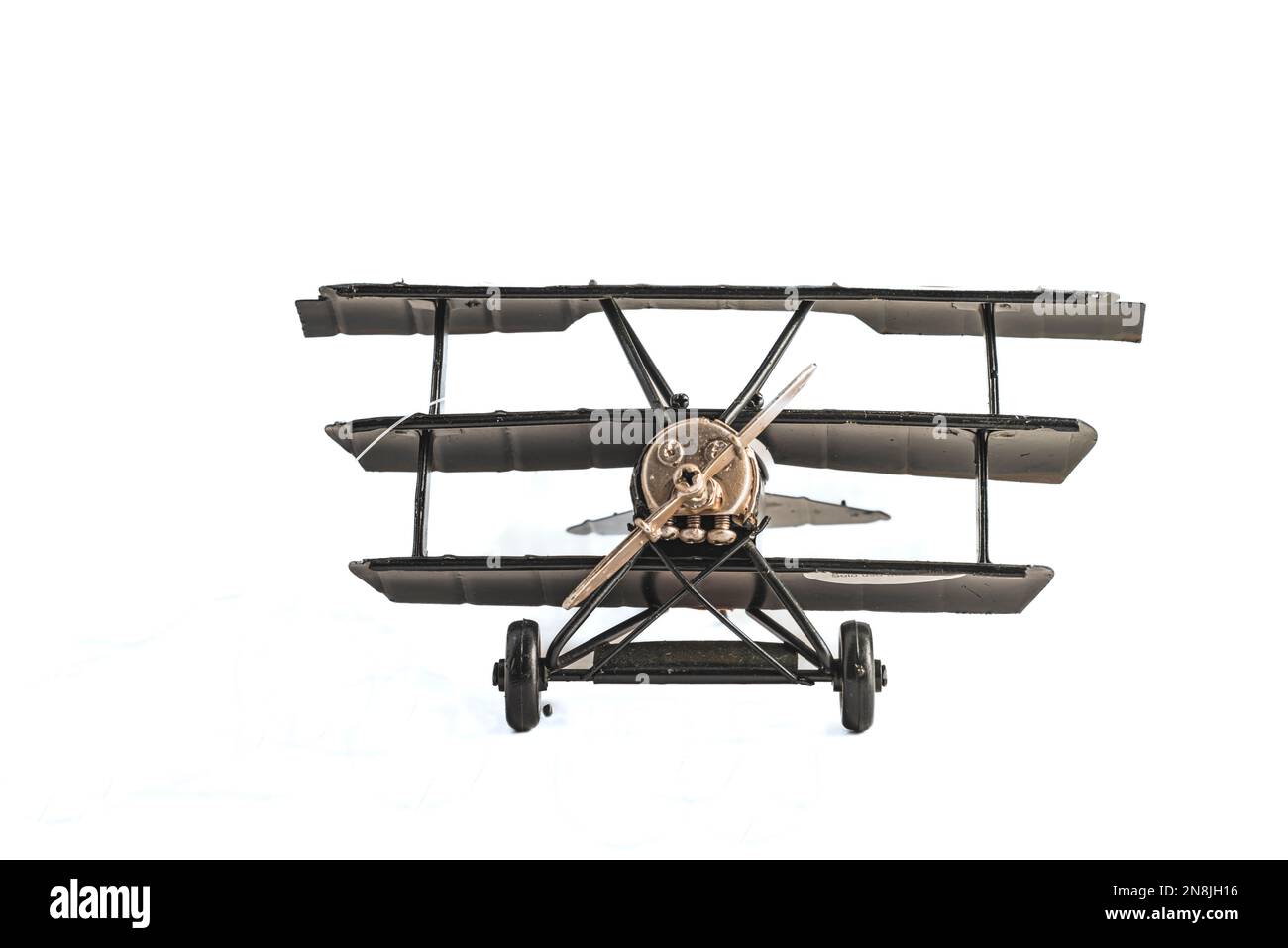 The Photograph Of A Plane From The First World War In Black Steel Vintage Metal Figures For