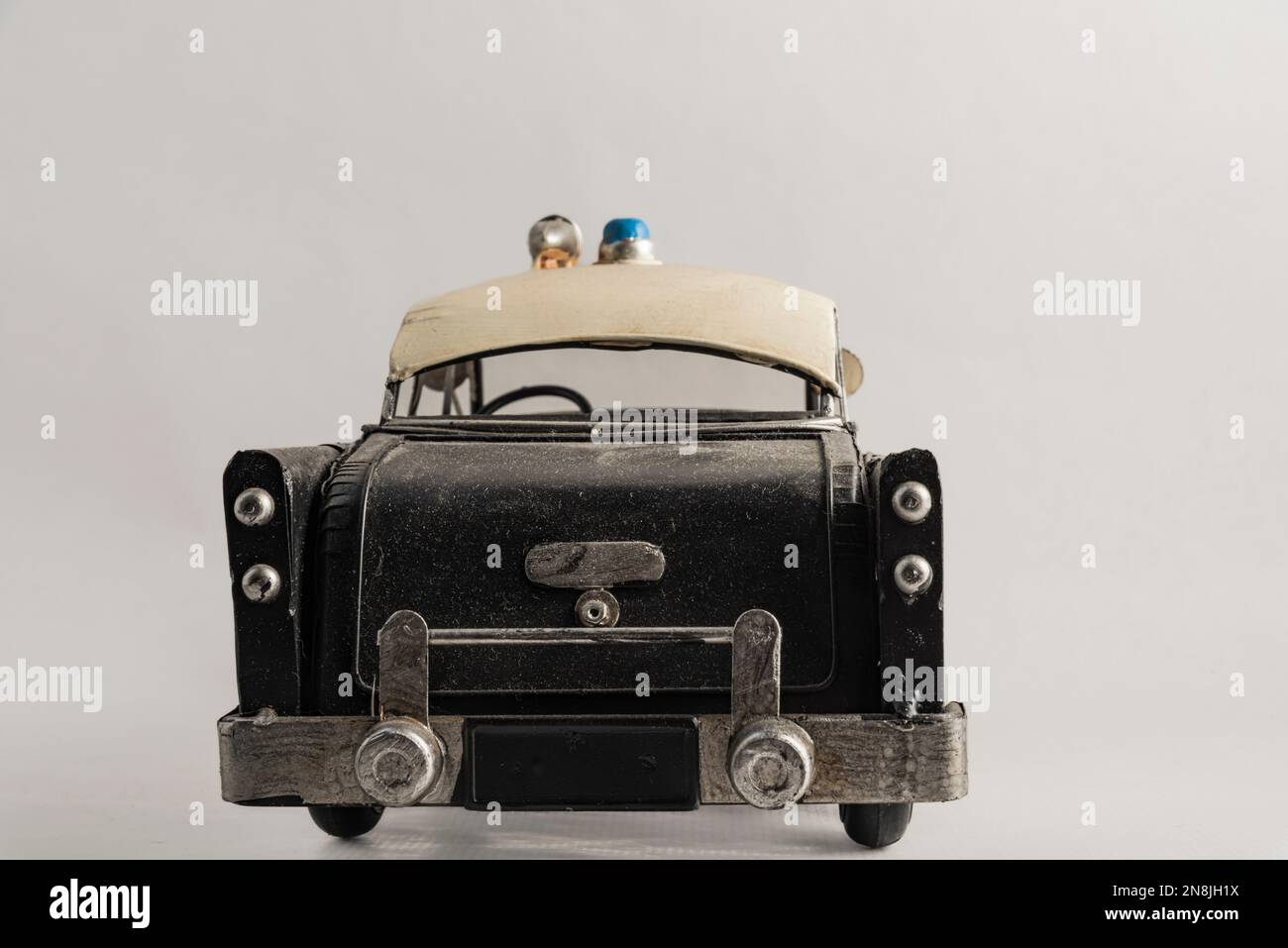 photograph of an old metal police car for decoration vintage iron ...
