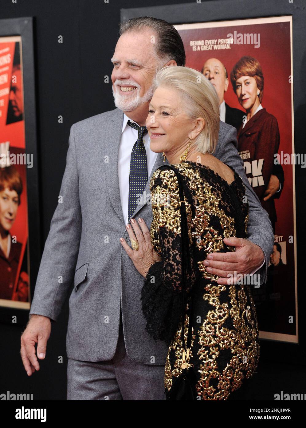 Dame Helen Mirren and husband Taylor Hackford attend the premiere for ...