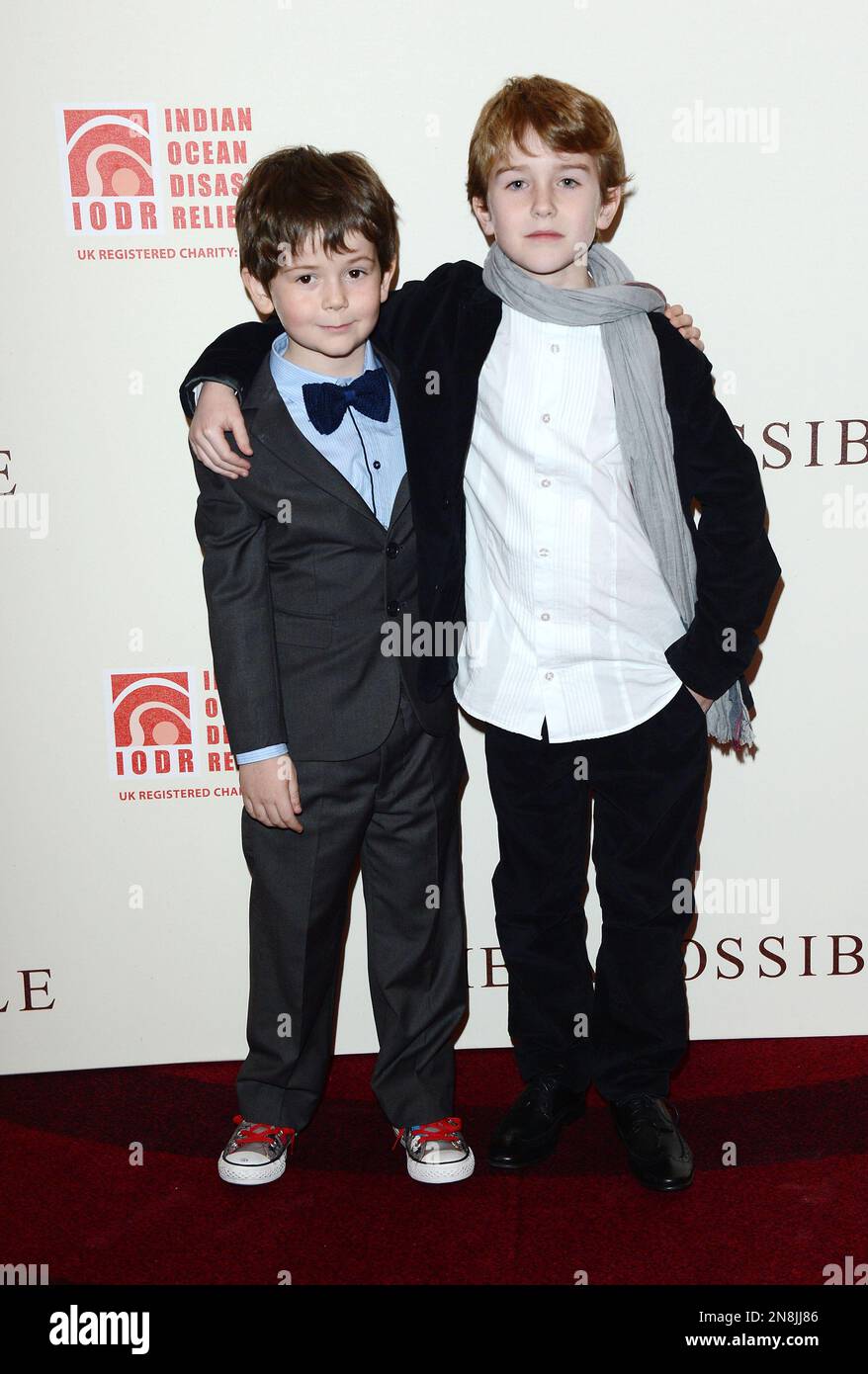 (L-R) Actors Oaklee Pendergast and Samuel Joslin are seen at the UK ...