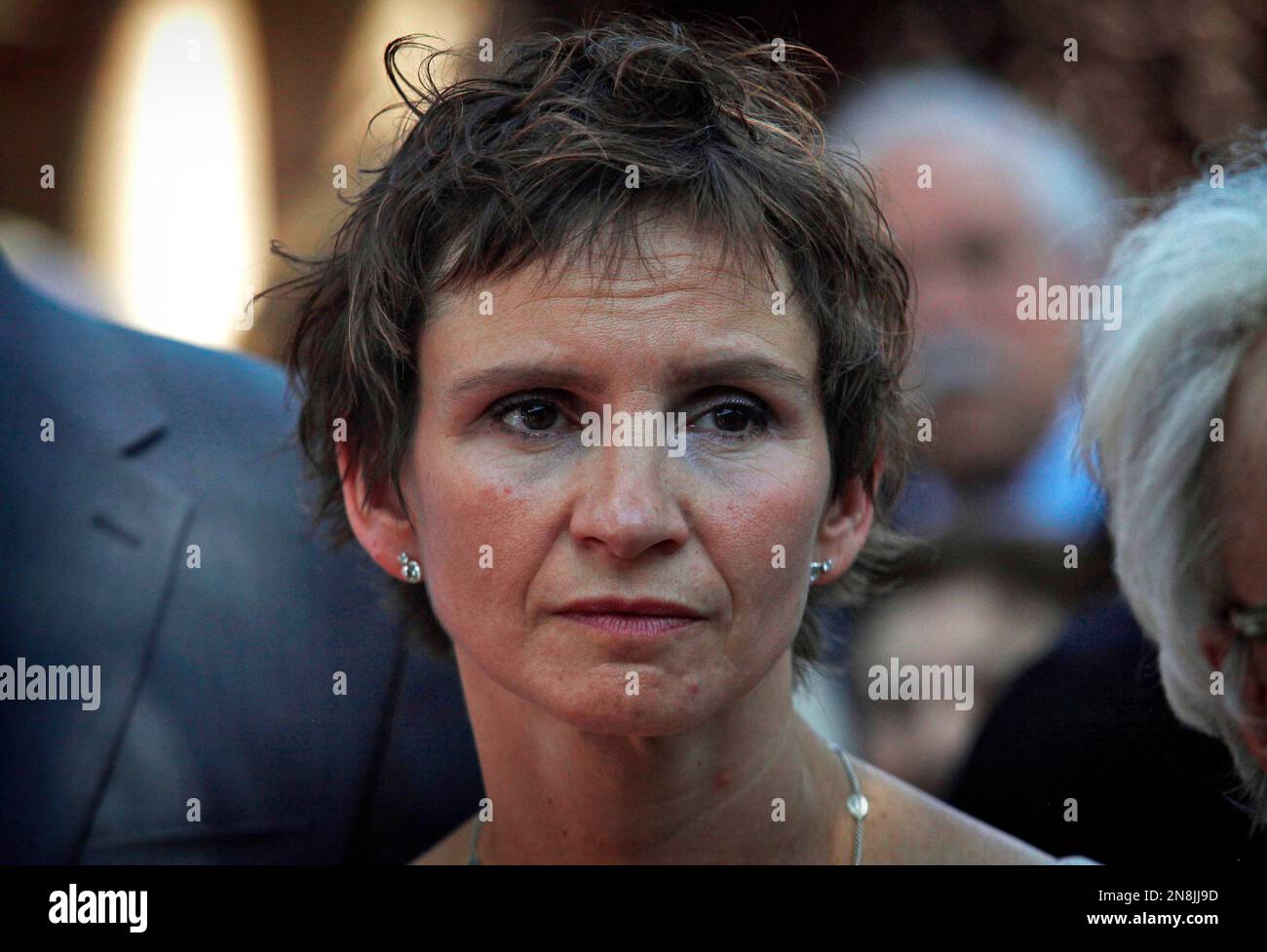 Carolina Toha, mayor-elect of Santiago, attends the reburial of her ...