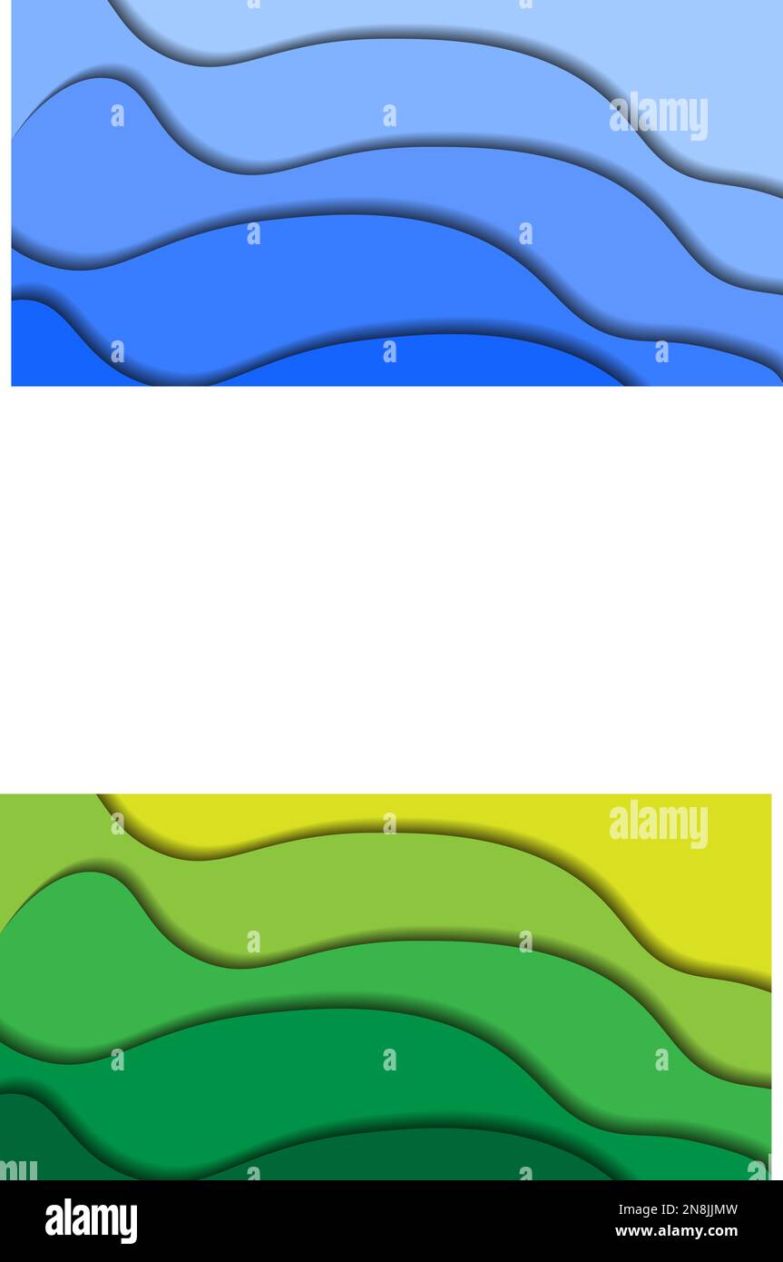 Paper cut 3D like wavy background. Colorful abstract wallpaper Stock ...