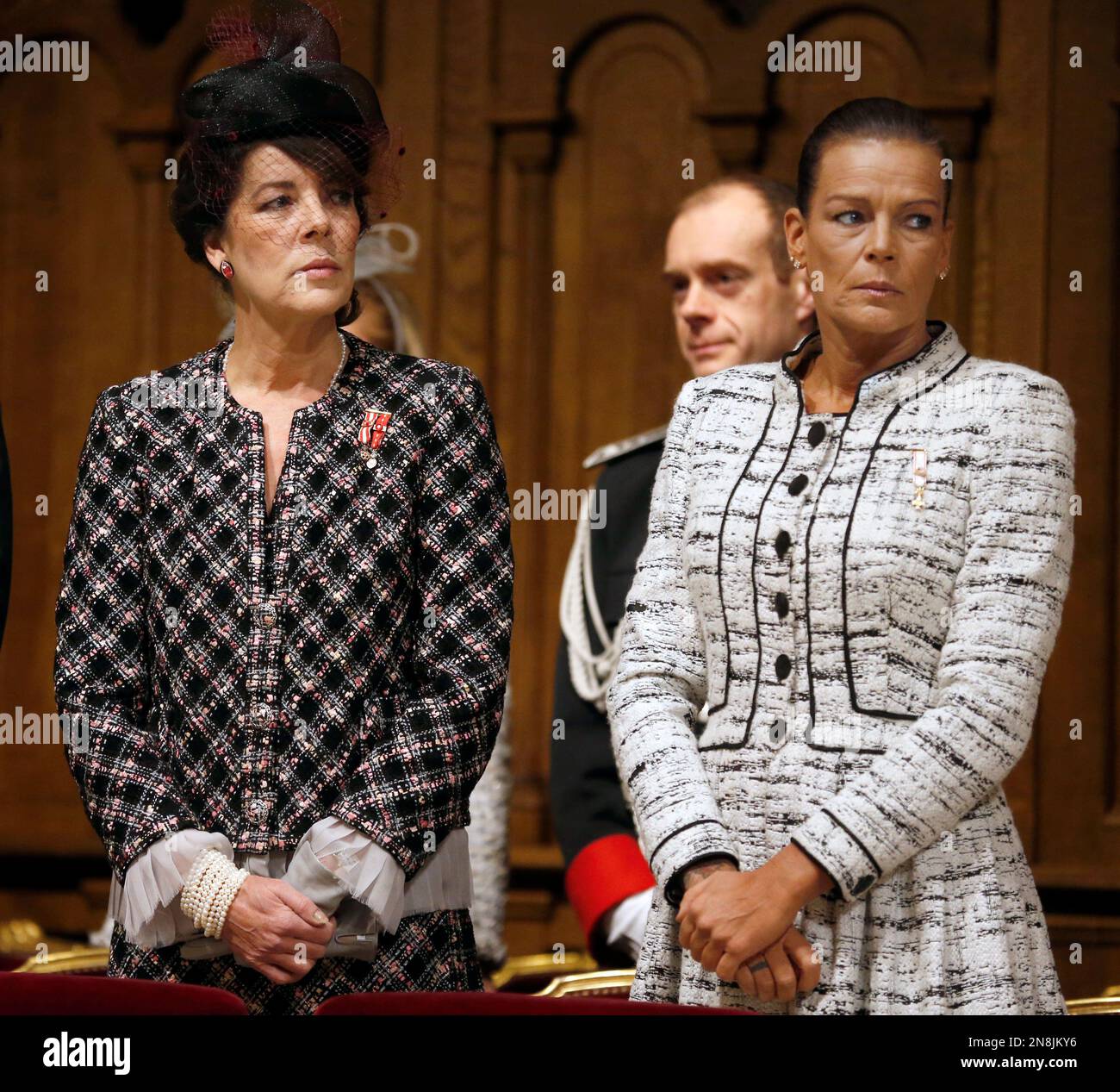 Princess Caroline of Hanover and Princess Stephanie stand in the ...