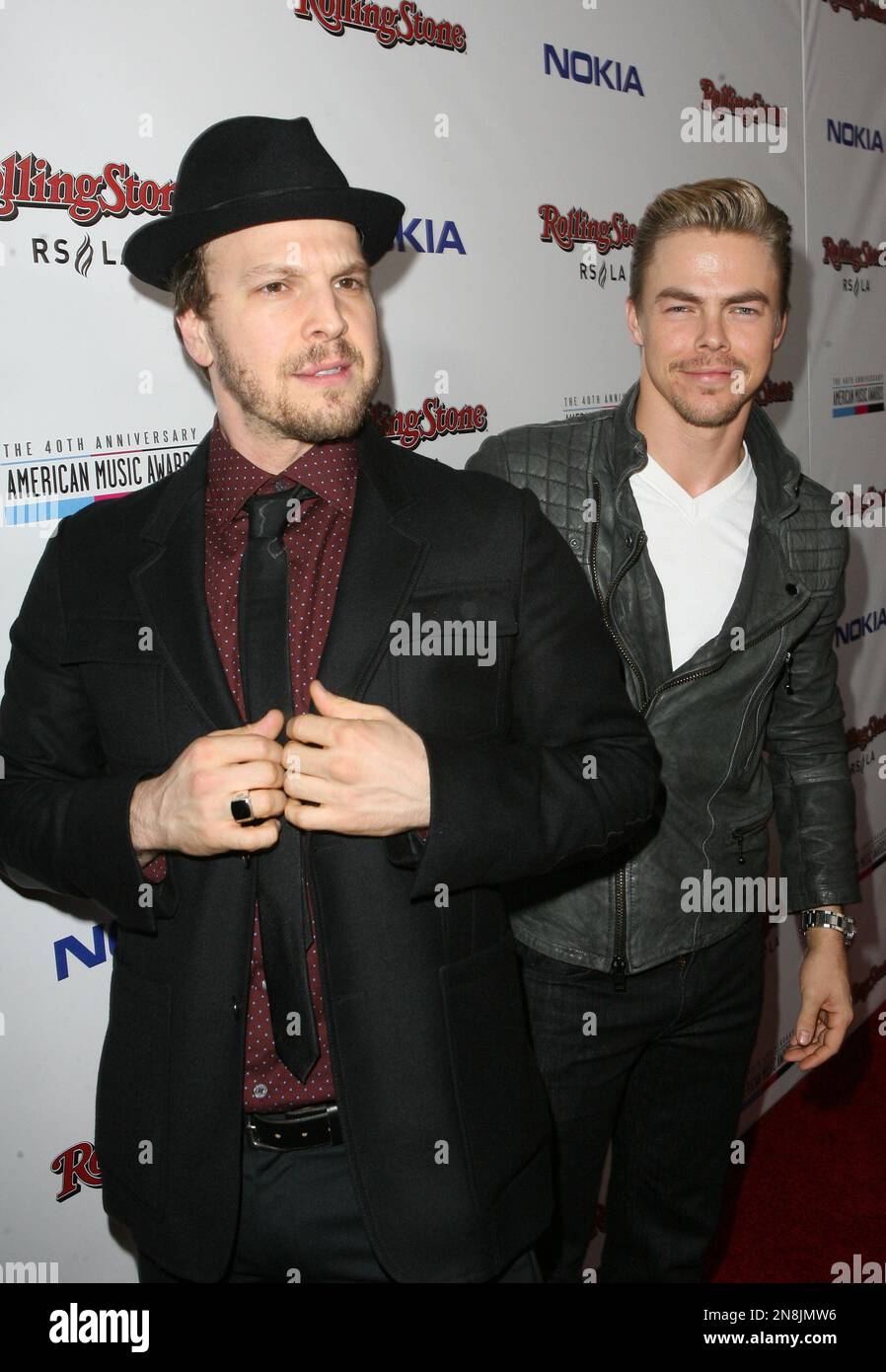 Gavin DeGraw, left, and Derek Hough arrive at the Rolling Stone ...