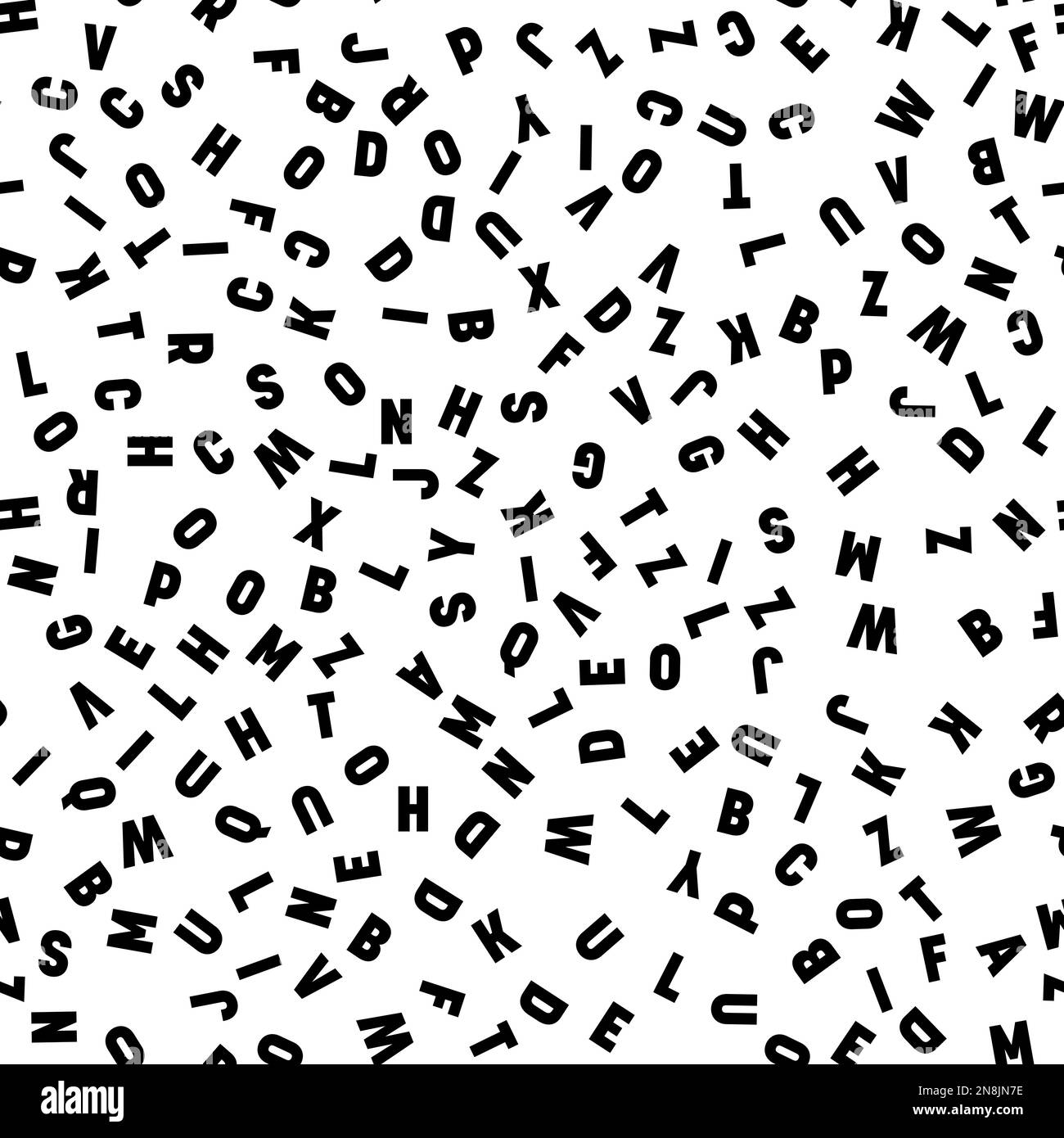 Seamless pattern of letters. Random order signs. Vector background ...