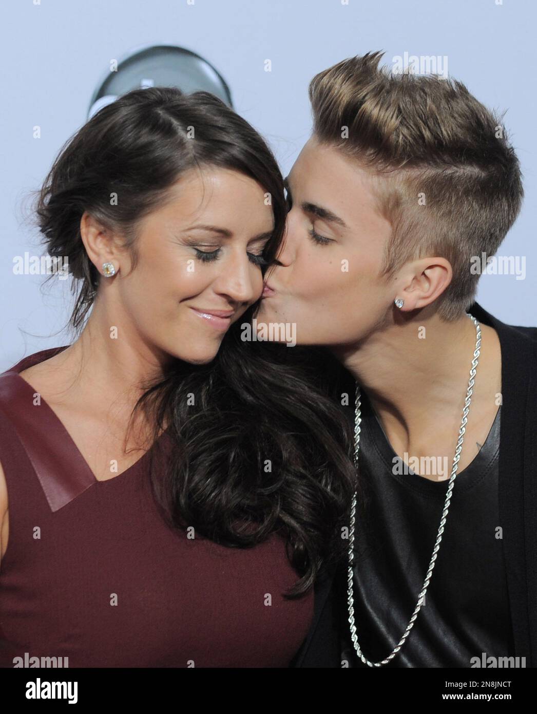 Pattie Malette, left, and Justin Bieber arrive at the 40th Anniversary ...