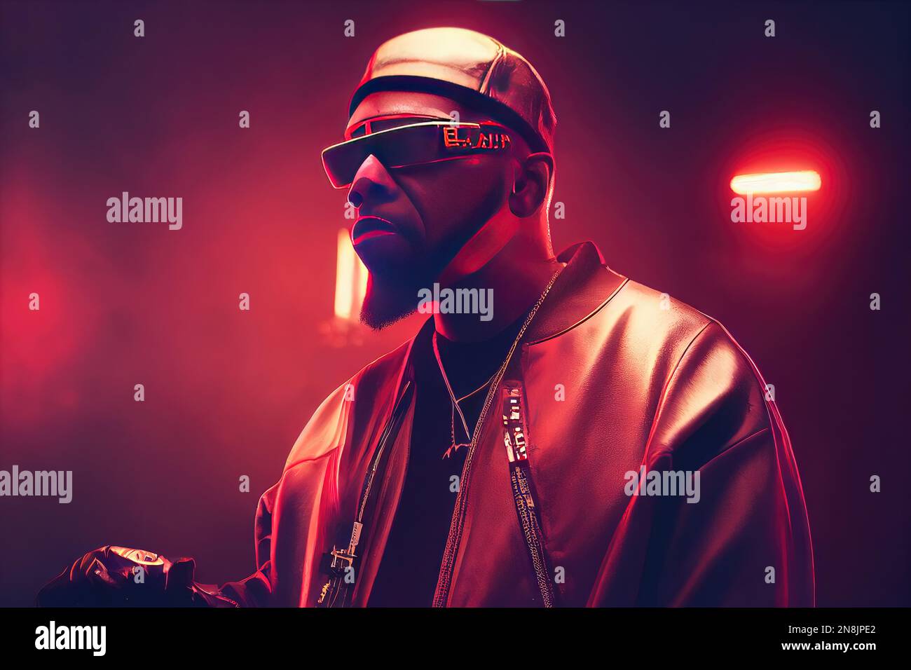 Tech N9ne editorial illustration by generative AI Stock Photo - Alamy