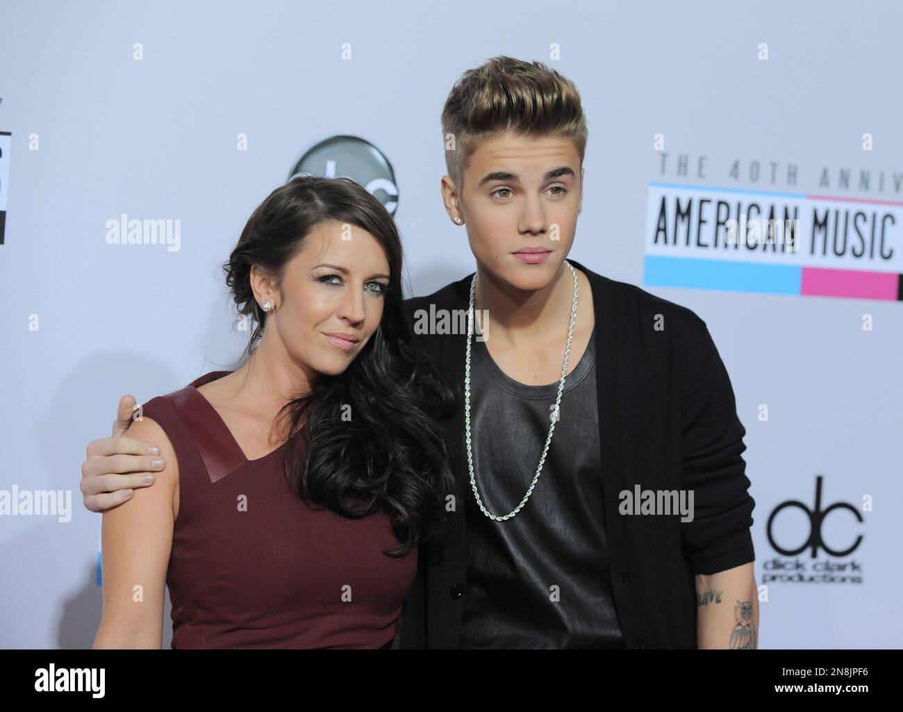 Pattie Malette, left, and Justin Bieber arrive at the 40th Anniversary ...