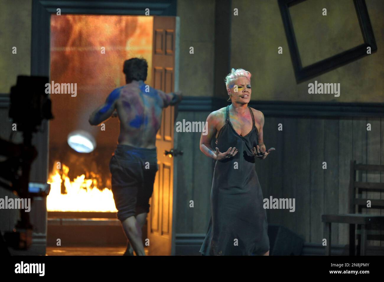 Pink performs “Try” at the 40th Anniversary American Music Awards on ...