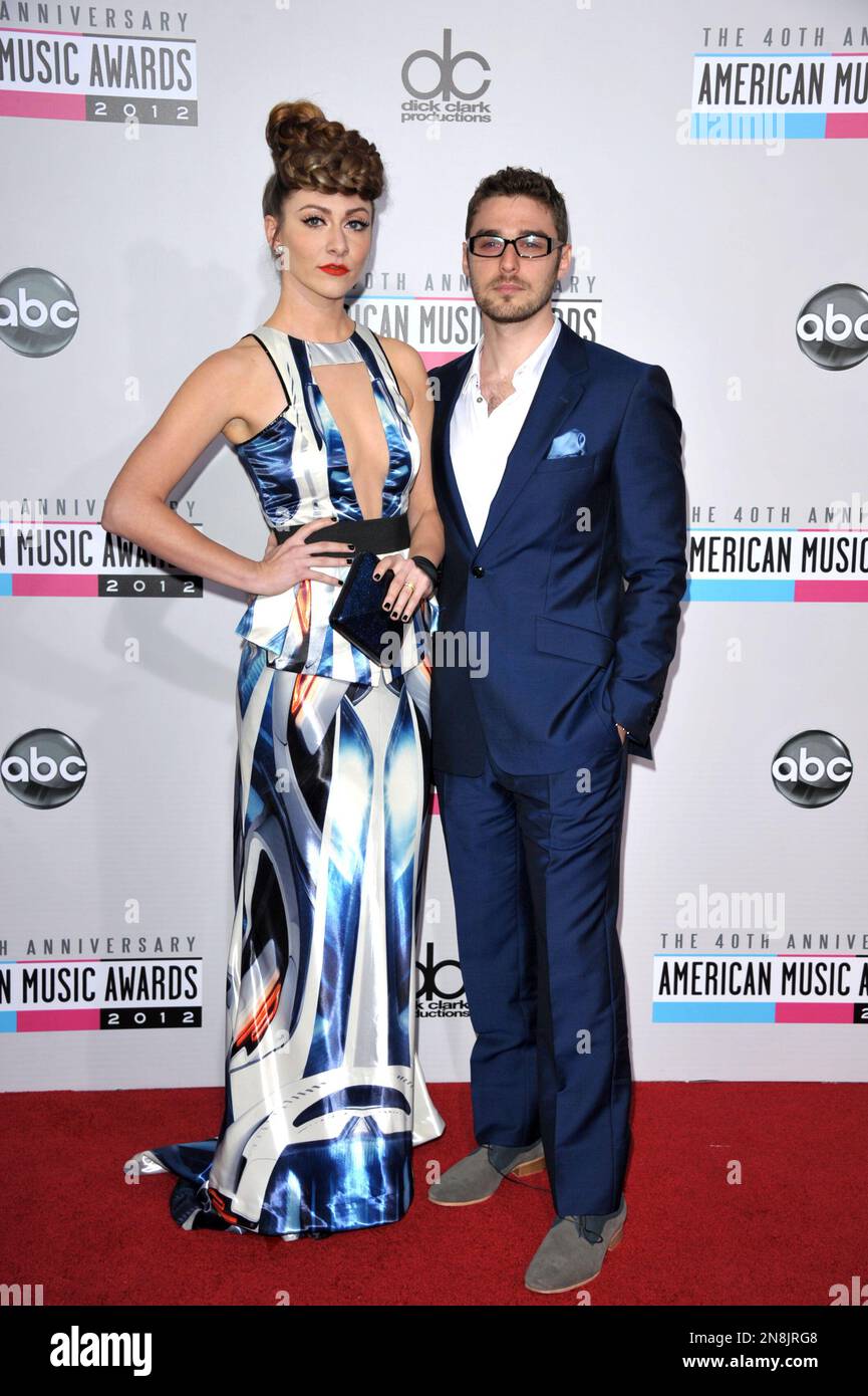 Amy Heidemann, left, and Nick Noonan from the band Karmin arrive at the ...