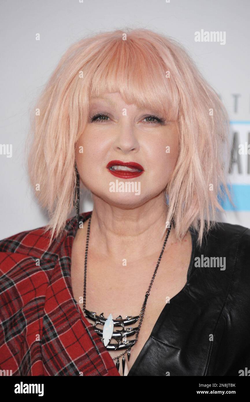 Cyndi Lauper arrives at the 40th Anniversary American Music Awards on ...