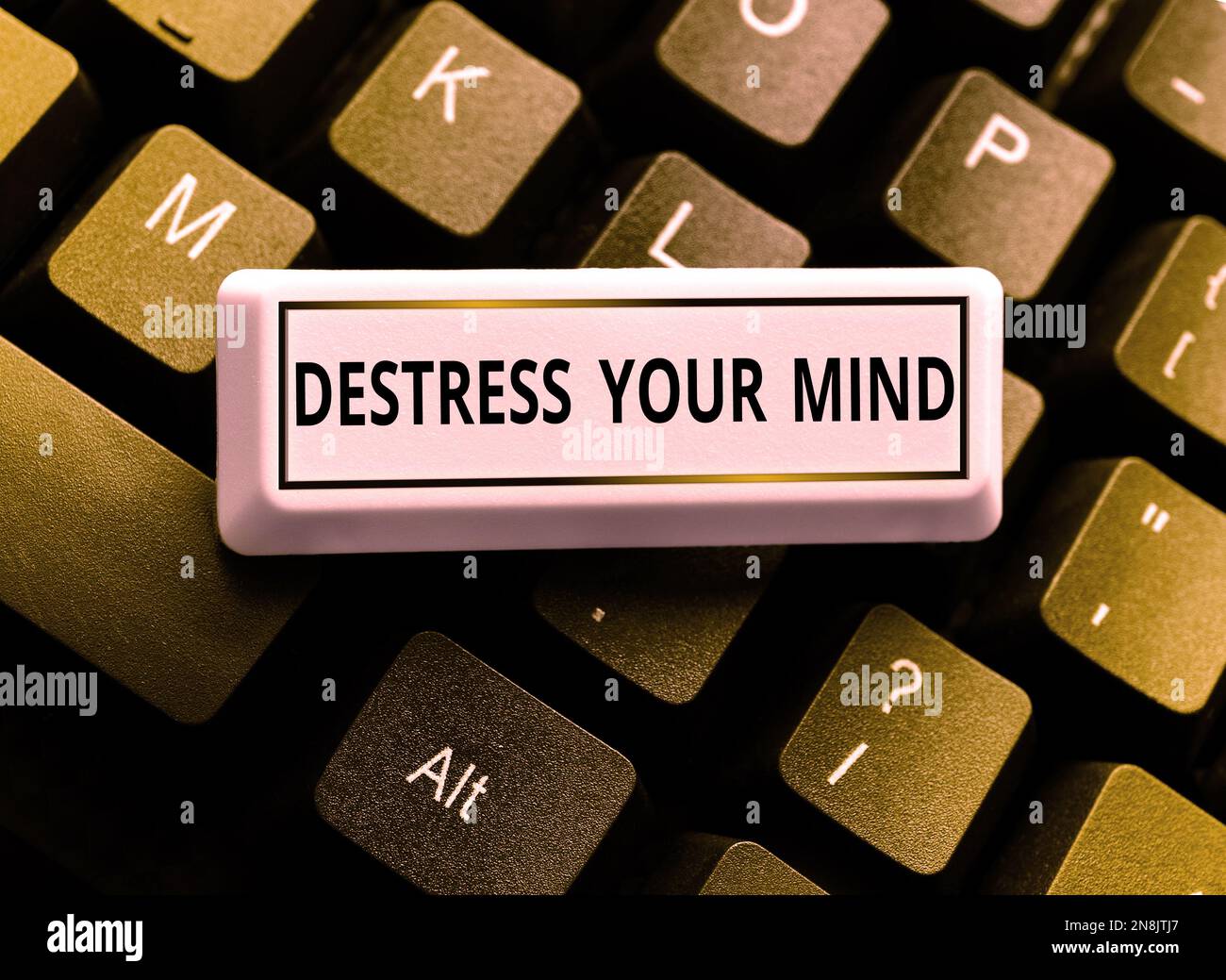 Text caption presenting Destress Your Mind. Concept meaning to release ...