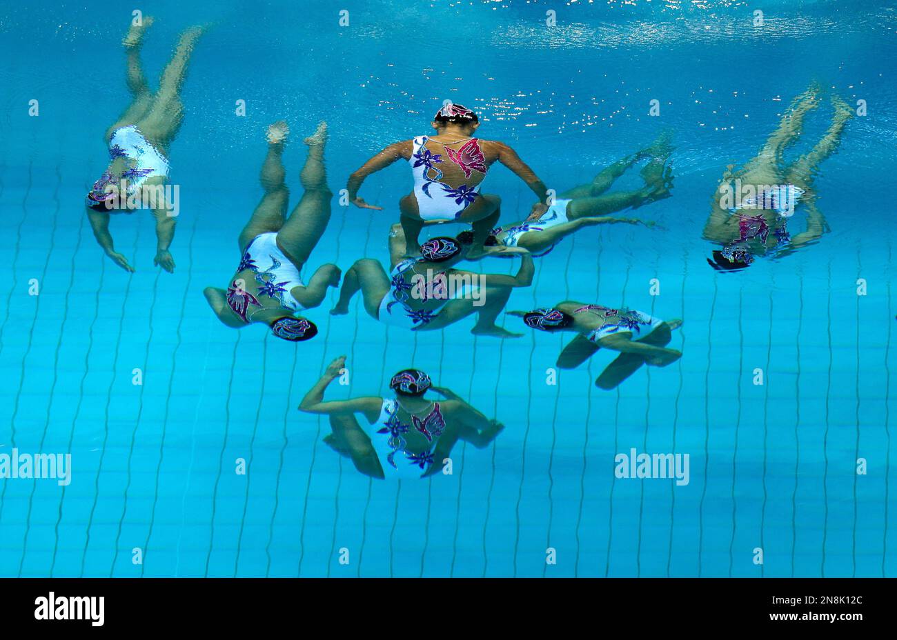 The Chinese team's performance wins a gold medal during the teams free ...