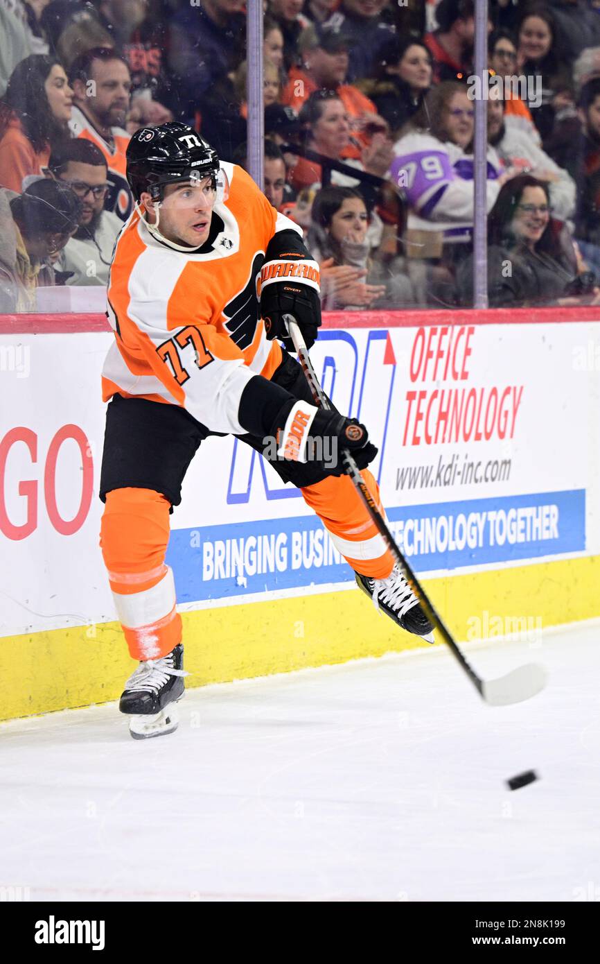 Philadelphia Flyers' Tony DeAngelo in action during an NHL hockey game ...