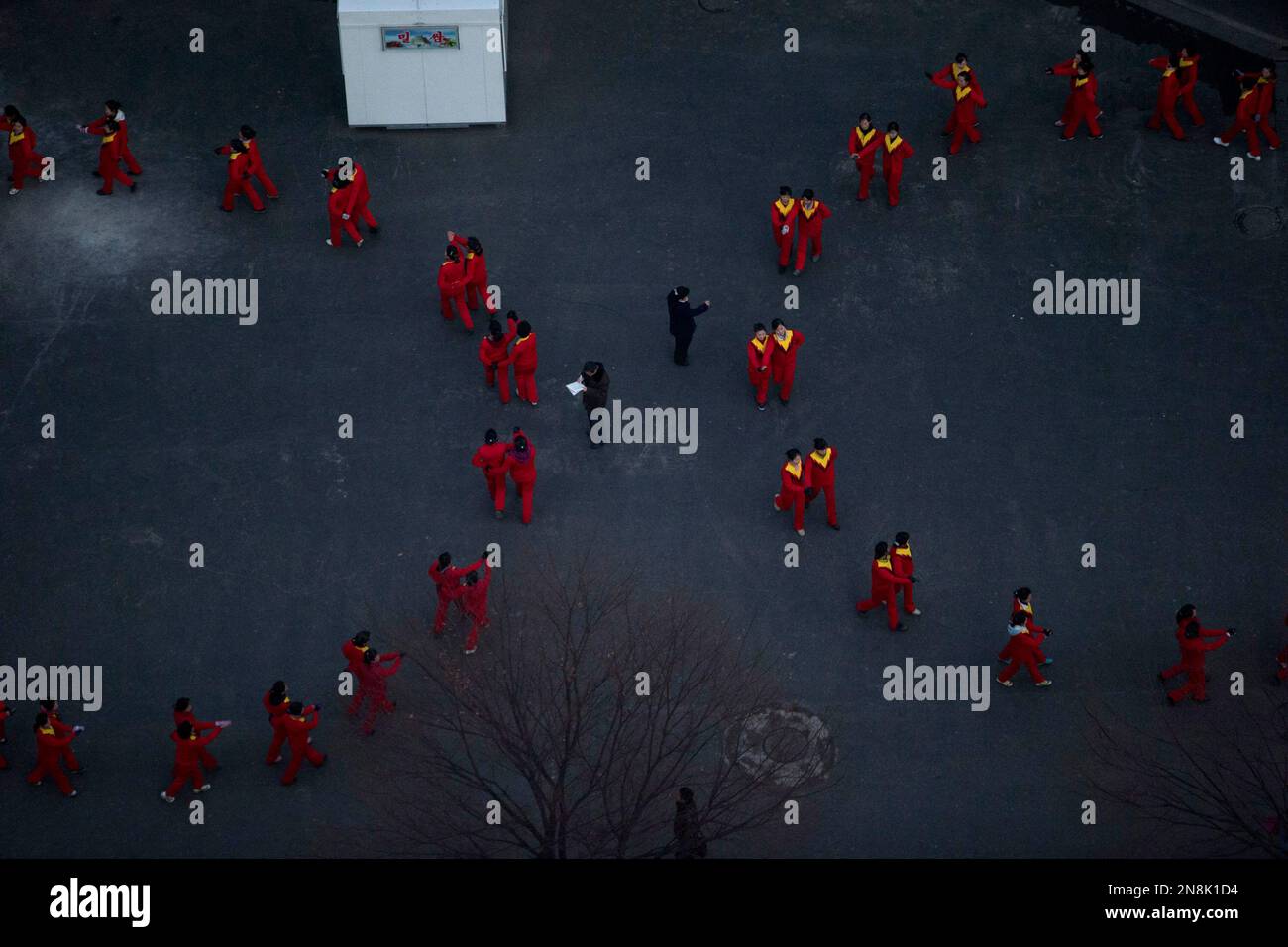 North Korean women rehearse martial arts movements and dance routines ...