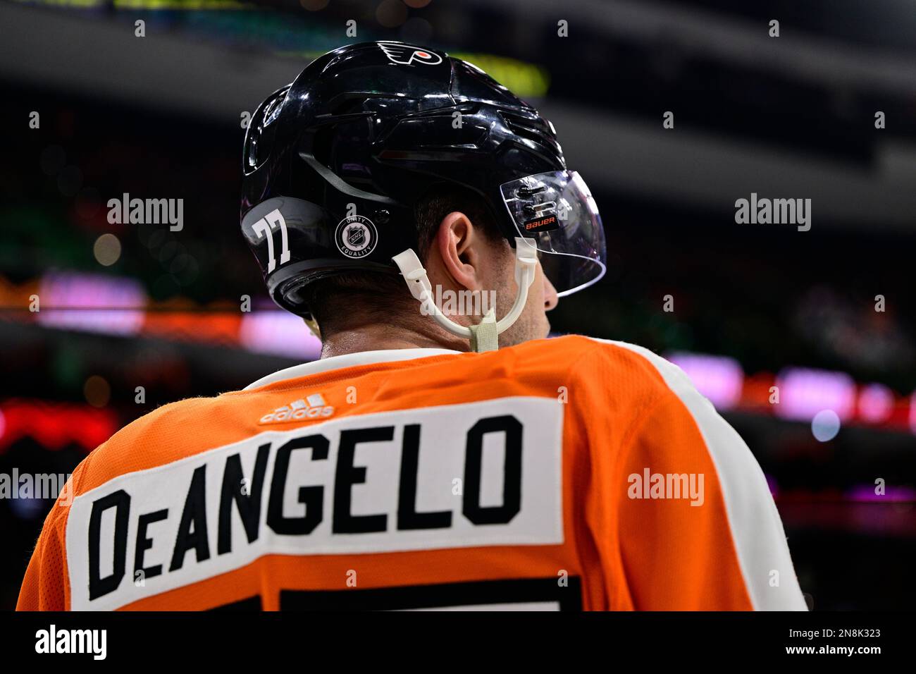 Philadelphia Flyers' Tony DeAngelo in action during an NHL hockey game ...