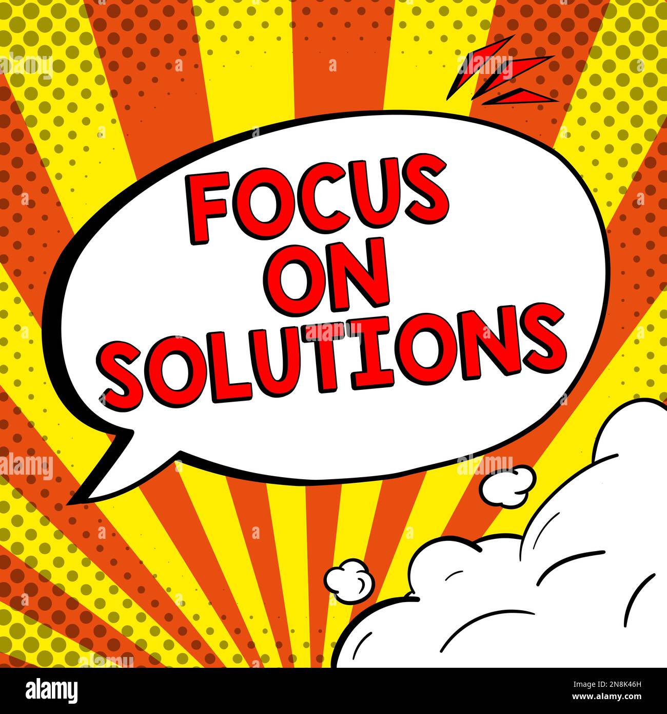 Conceptual caption Focus On Solutions. Word for powerful practical way to achieve positive ...